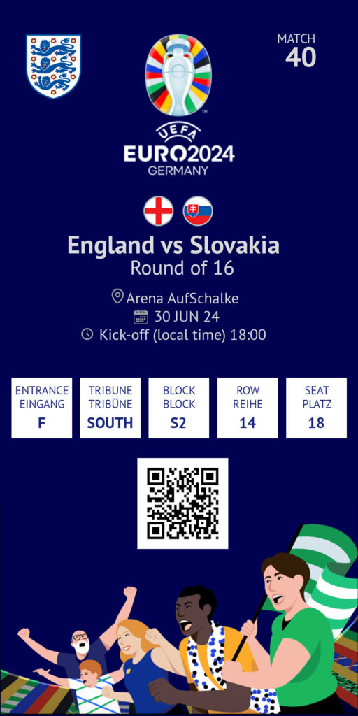 UEFA Euro 2024 Personalised Match Ticket - Legendary Design